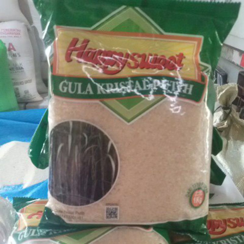 Jual happy sweet gula pasir 1kg#gula putih 1kg#gulakristal | Shopee ...