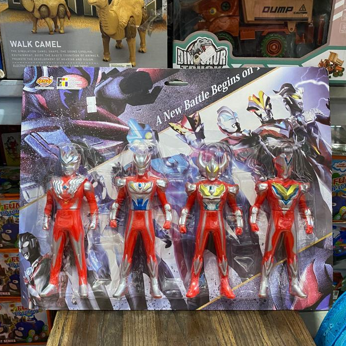 Jual Mainan Ultraman Zero Galaxy Warior Superhero Robot Isi 4pcs Figure ...
