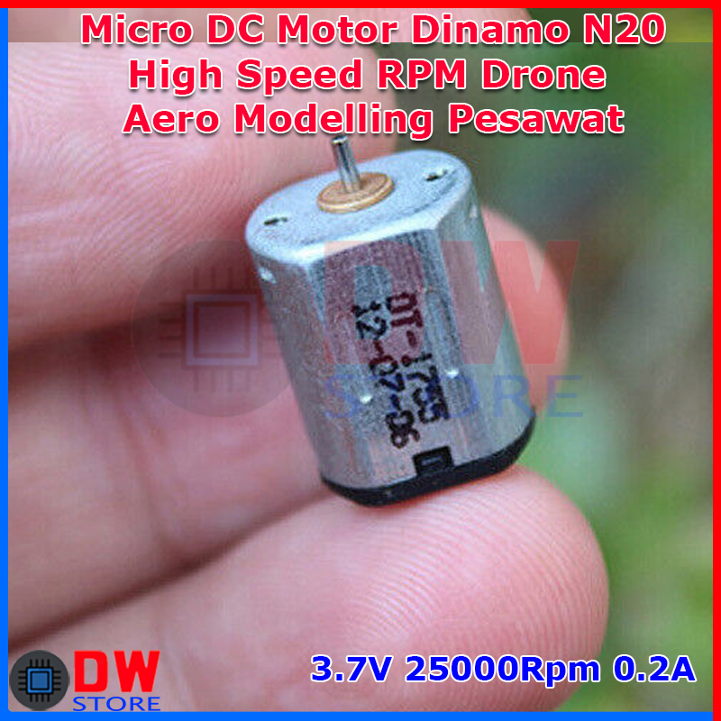 Jual DC Micro Motor Dinamo N20 High Speed RPM Baling Pesawat Drone 3.7V ...
