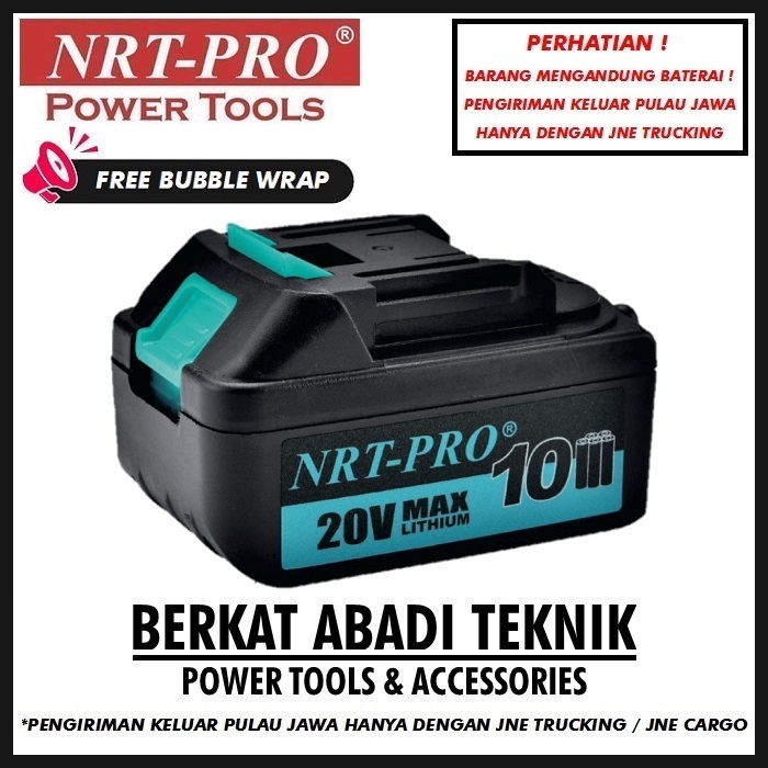 Jual NRT-PRO Baterai Mesin Bor Cordless Drill Tangan Battery Batre 20 V ...