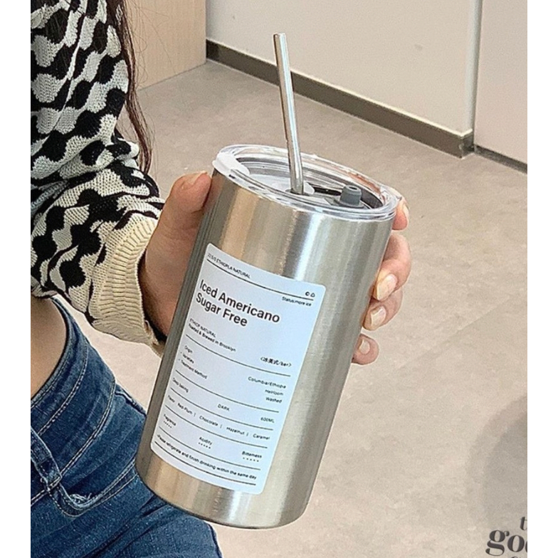 Jual Tumbler Ice Americano Sugar Free 600 ML | Termos Tumblr Stainless ...