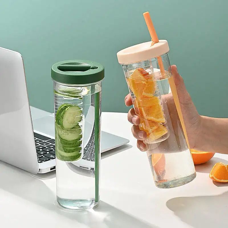 Jual 700ML BOTOL MINUM FILTER TRANSPARANT DENGAN SEDOTAN LIPAT / BOTOL ...