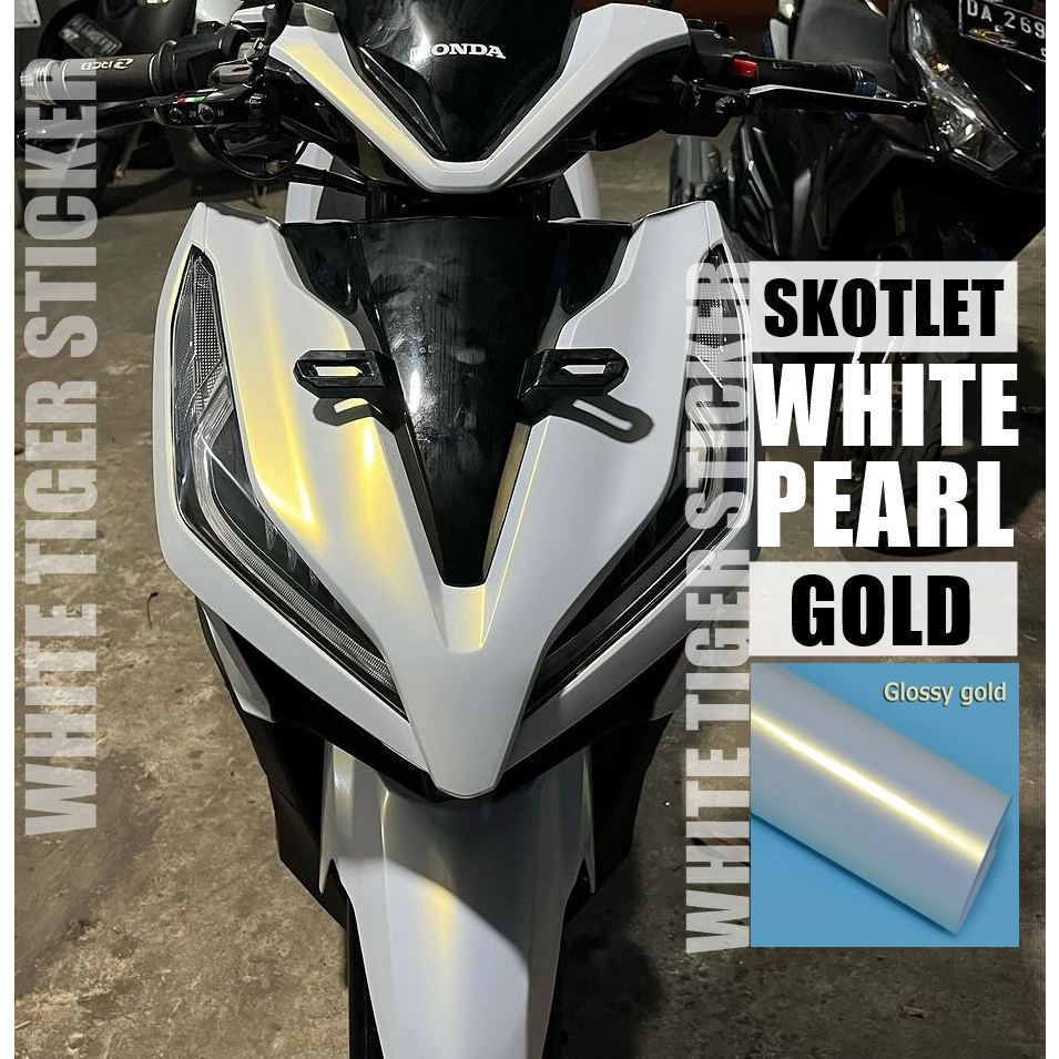 Jual SKOTLET STIKER MOTOR PUTIH MUTIARA GOLD SKOTLET PUTIH LEMBAYUNG ...
