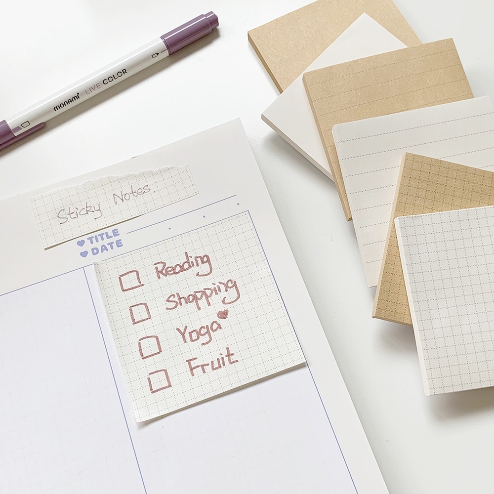 Jual Winzige Sticky Note 75*75mm Memo pad Sticky Notes Garis Kotak ...