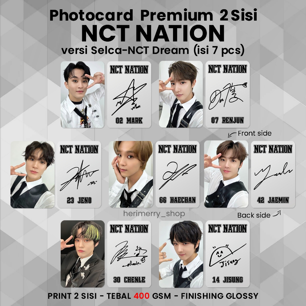 Jual (ISI 6/7/8 PCS) Photocard NCT NATION To The World - PC Premium 2 ...