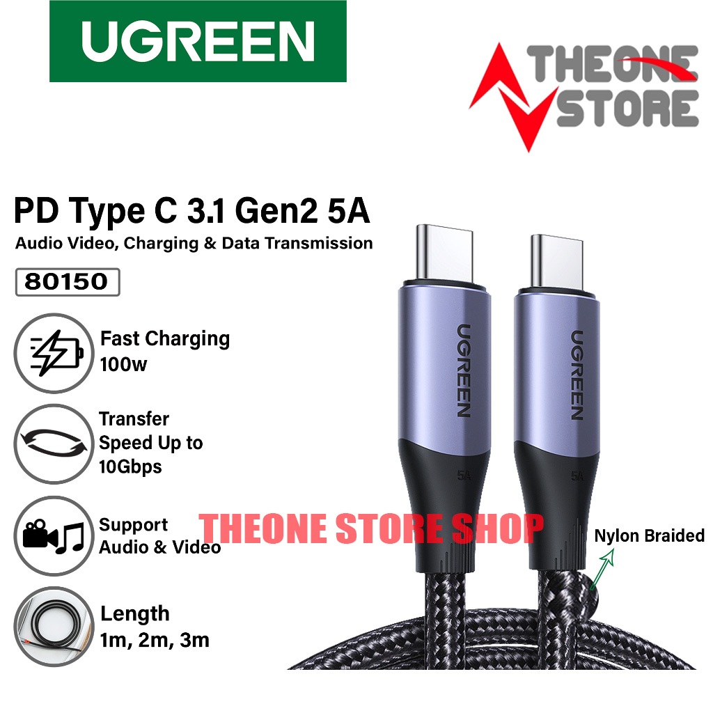 Jual UGREEN Thunderbolt PD Type C Gen 3.2 240W Kabel Charger Data ...