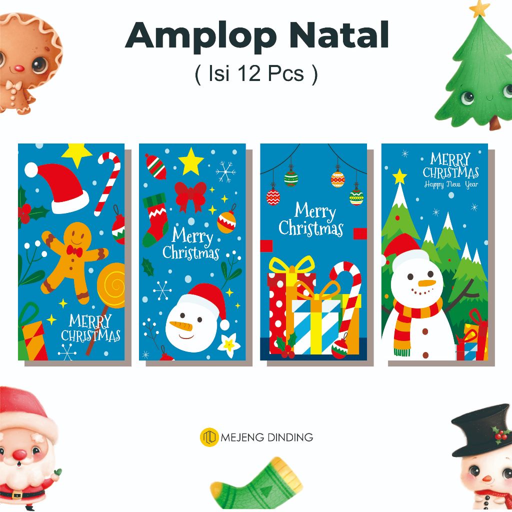 Jual (ISI 12 PCS) Amplop Natal / Amplop Natal Aesthetic / Angpao Natal ...