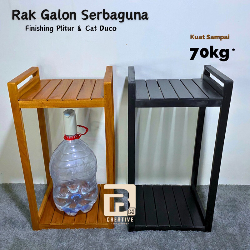 Jual Rak Galon 2 Tingkat Finishing Cat Rak Magicom Kayu Susun Serbaguna ...