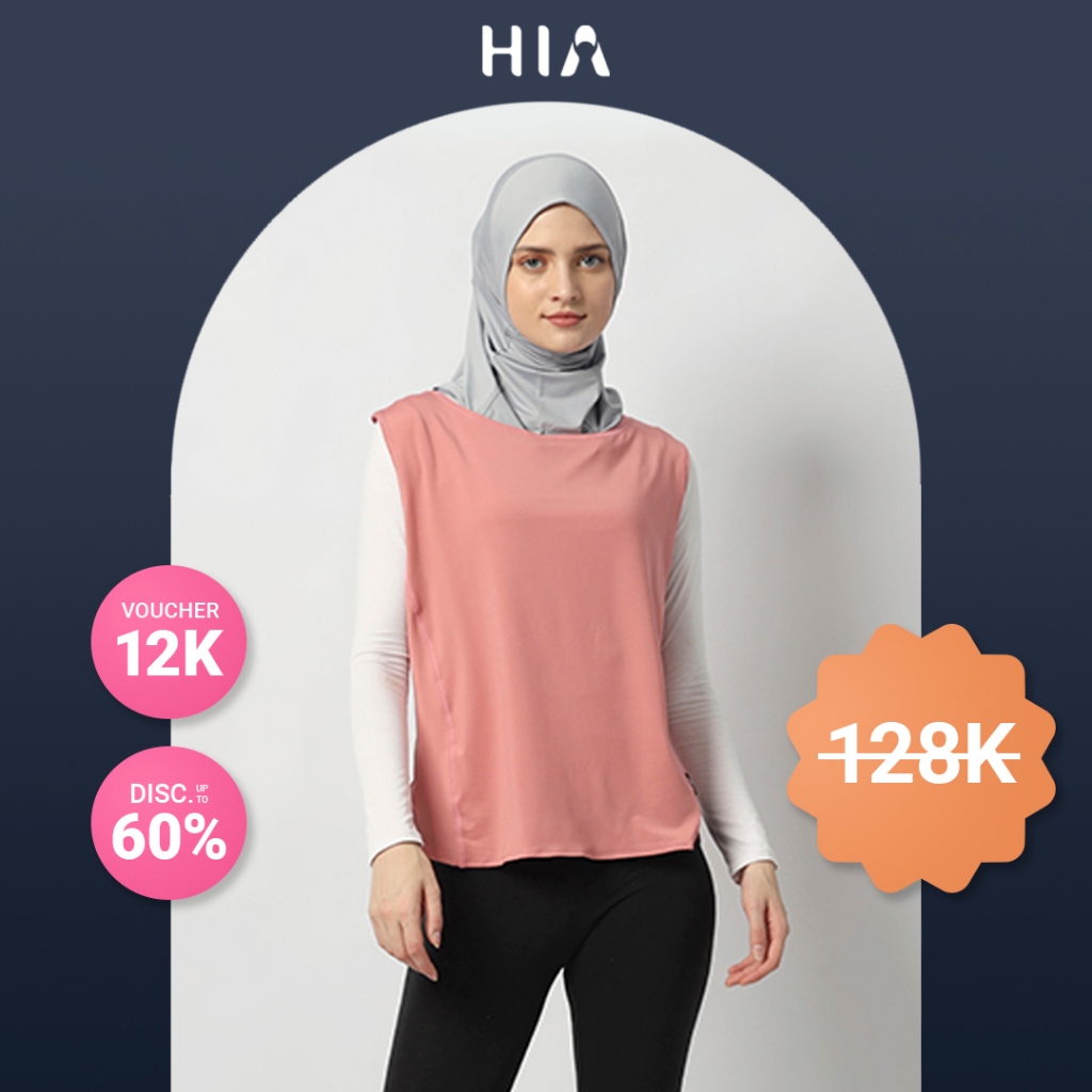 Jual HIA Everywear Tussa Sweet Tank Top Outer Hijab Sport T-Shirt ...