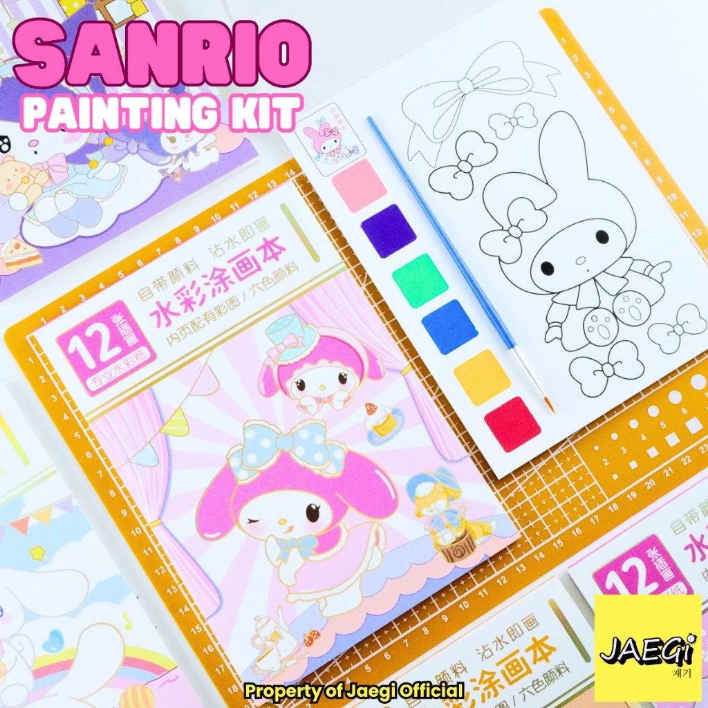 Jual JAEGi - Painting Kit / Set Paket Melukis Cat Air Sanrio Edition 12 ...