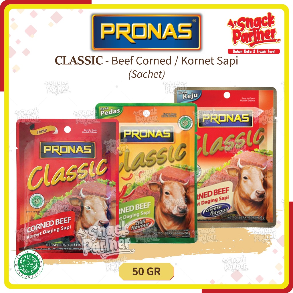 Jual PRONAS - CLASSIC KORNET SAPI 50 GR / SACHET - Daging Beef Corned ...