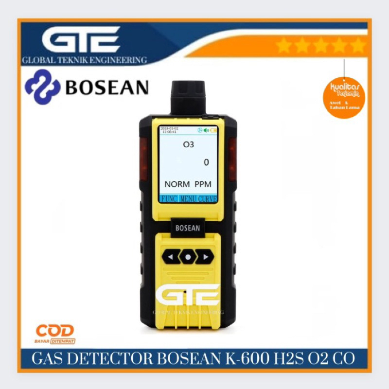 Jual Gas Detector Bosean K-600 H2S O2 CO2 LEL Hydrogen Sulfide Monitor ...