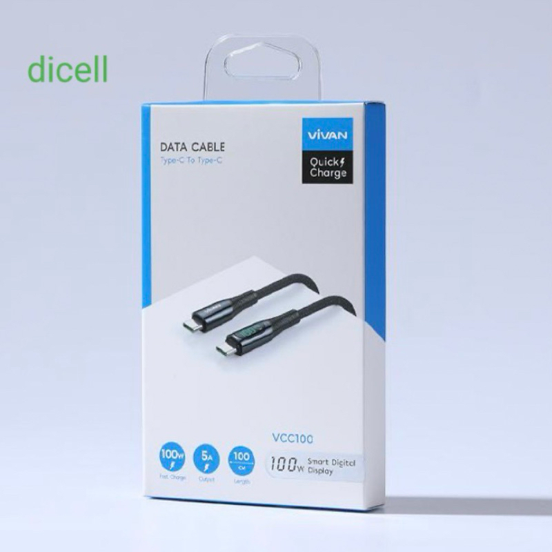 Jual Kabel Data Usb C to C Monitor Display Vivan VCC100 Original ...