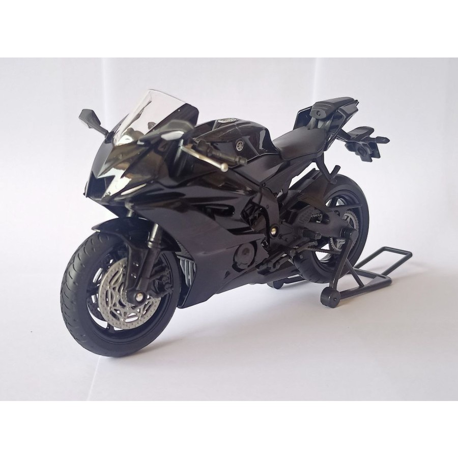 Jual Diecast Motor Yamaha YZF-R6 Black minatur motor sport welly 1:12 ...