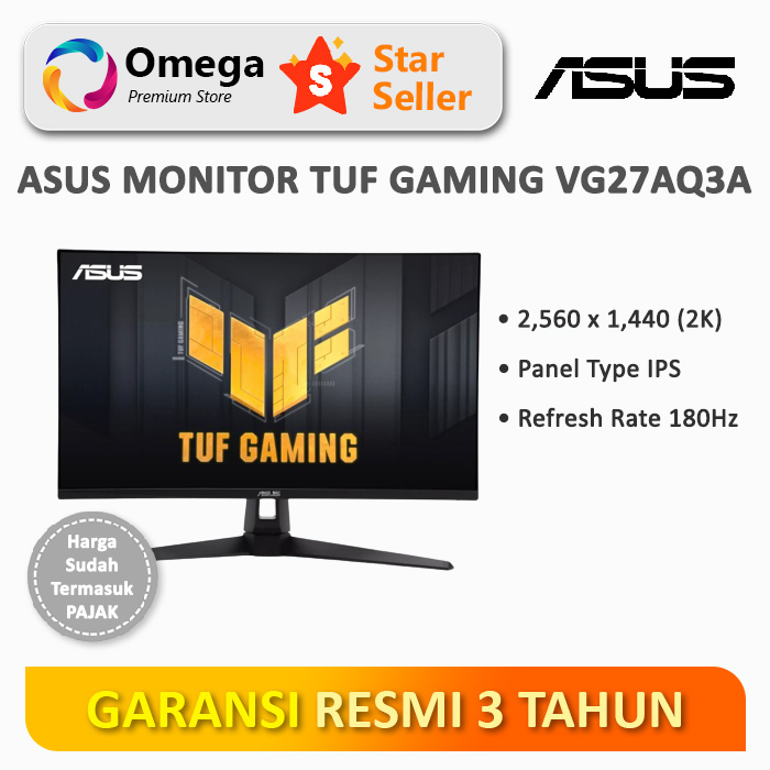 Jual Monitor Asus TUF Gaming VG27AQ3A 27" IPS 180Hz 1ms | Shopee Indonesia