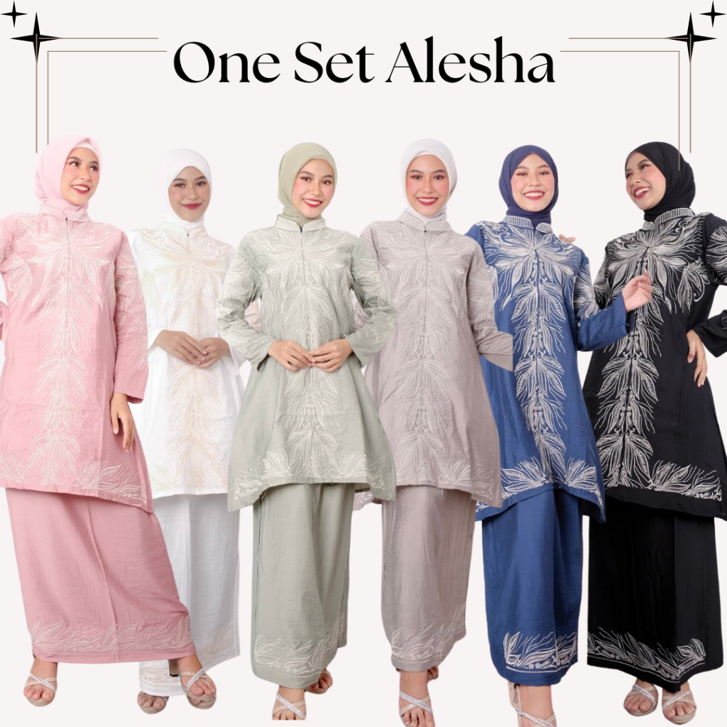 Jual One Set Alesha by Elnisha Boutique Busana Muslim Gamis Wanita ...