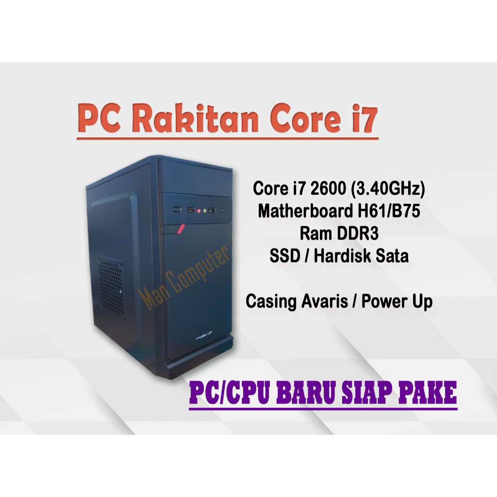 Jual PC/CPU Core i7 2600 Baru PC Komputer Rakitan | Shopee Indonesia