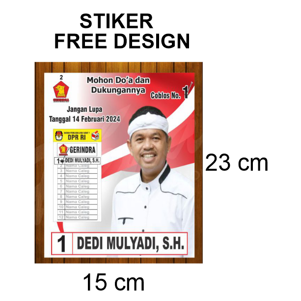 Jual Stiker Caleg Custom (+) Cutting 15 x 23 VINYL ND57582 | Shopee ...