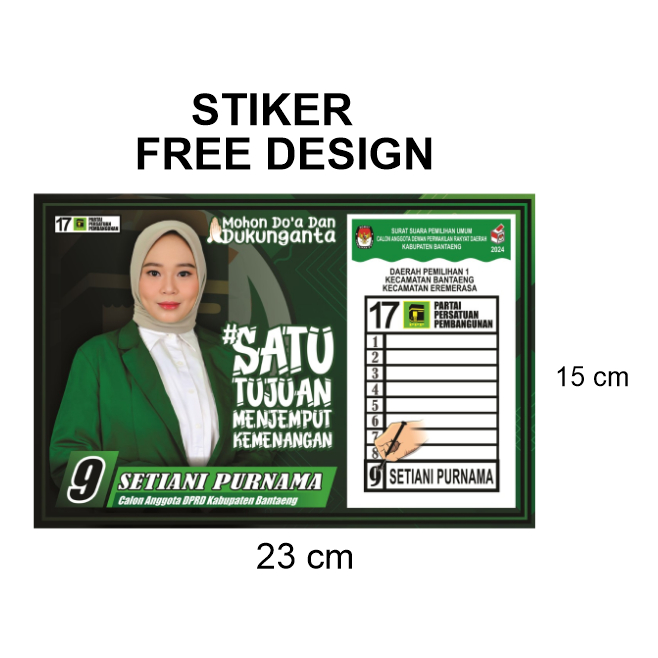 Jual Stiker Caleg Custom (+) Cutting 15 x 23 Cromo ND57582 | Shopee ...