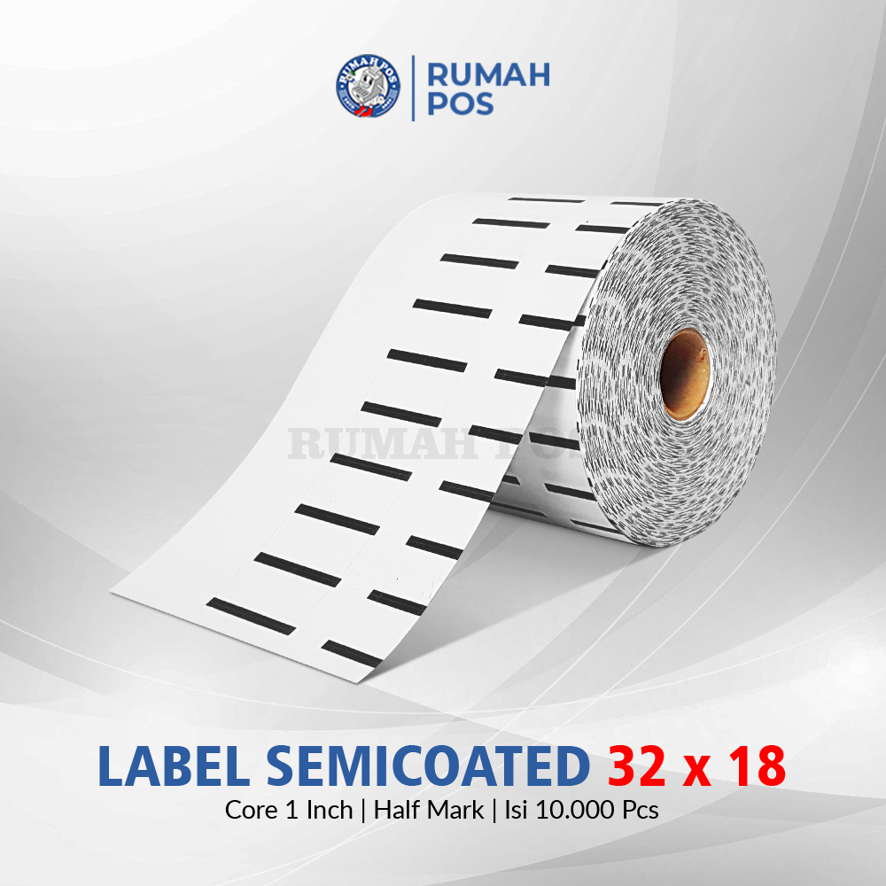 Jual Kertas Barcode SEMICOATED 32X18 mm Label Sticker 32 X 18 mm Isi 10 ...