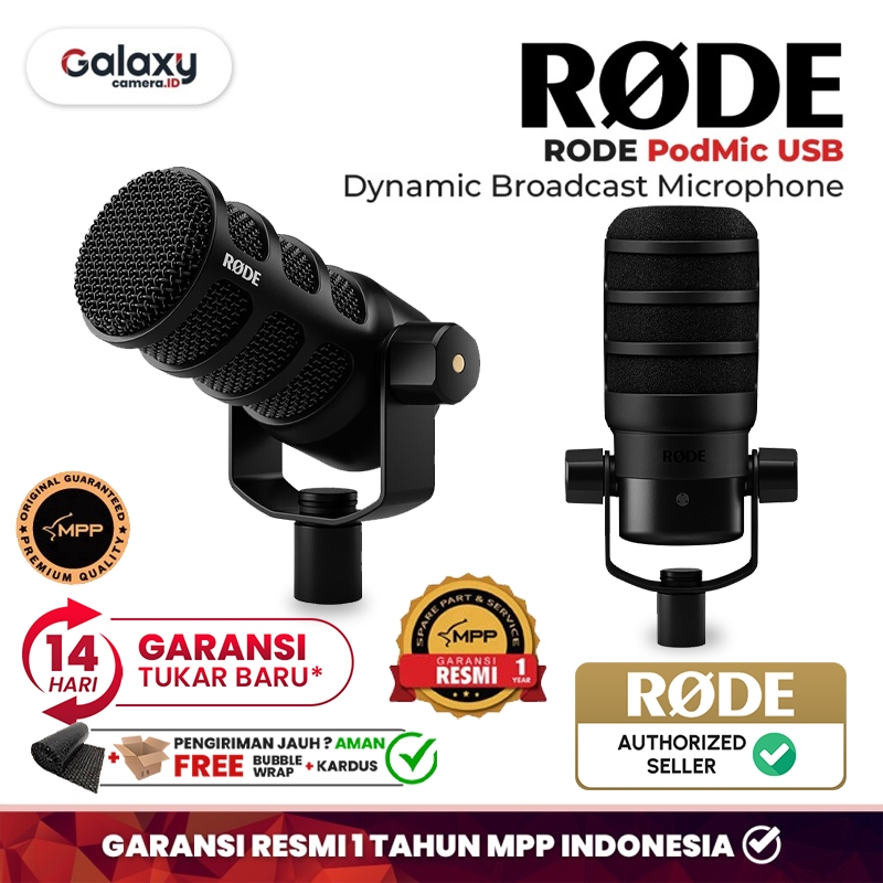 Jual Microphone Rode Pod Mic USB Mic Pod Mic Broadcast Garansi Resmi ...