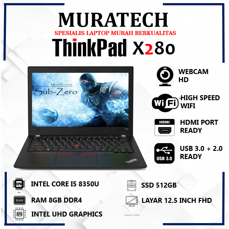 Jual LENOVO THINKPAD X280 I5 8350U RAM 8GB 512GB SSD 13 INCH SECOND ...