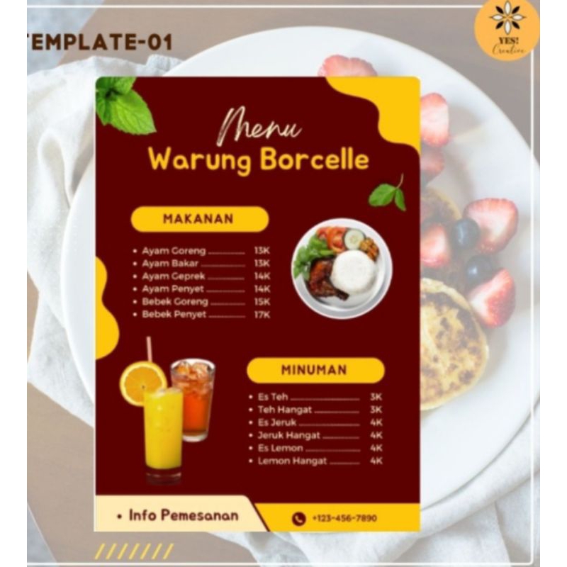 Jual Menu makanan ukuran A4 | Shopee Indonesia
