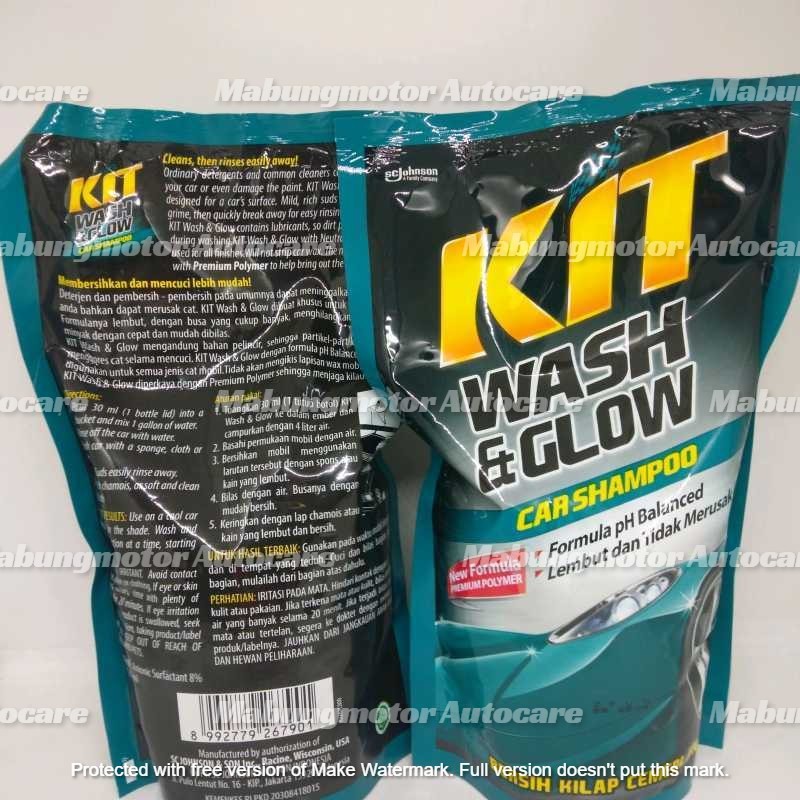 Jual KIT Wash & Glow Pouch Car Wash Shampoo Mobil & Motor 720 mL ...
