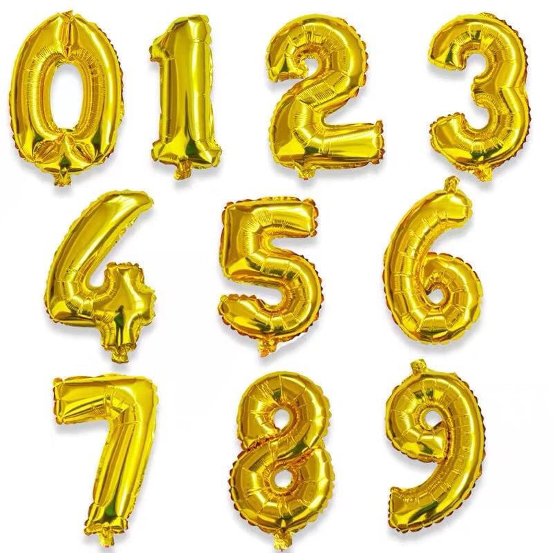 Jual Balon foil angka 16inch / foil number gold/dekorasi ulang tahun ...