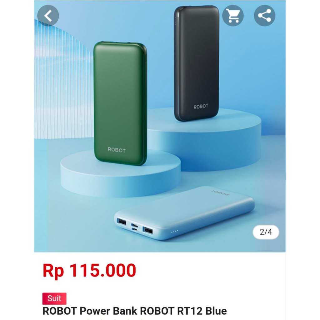 Jual POWERBANK ROBOT RT12 | Shopee Indonesia