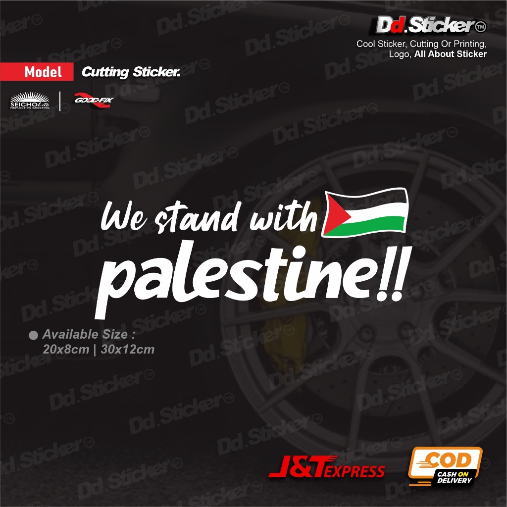 Jual sticker WE STAND WITH PALESTINE FREE PALESTINA (cutting sticker ...