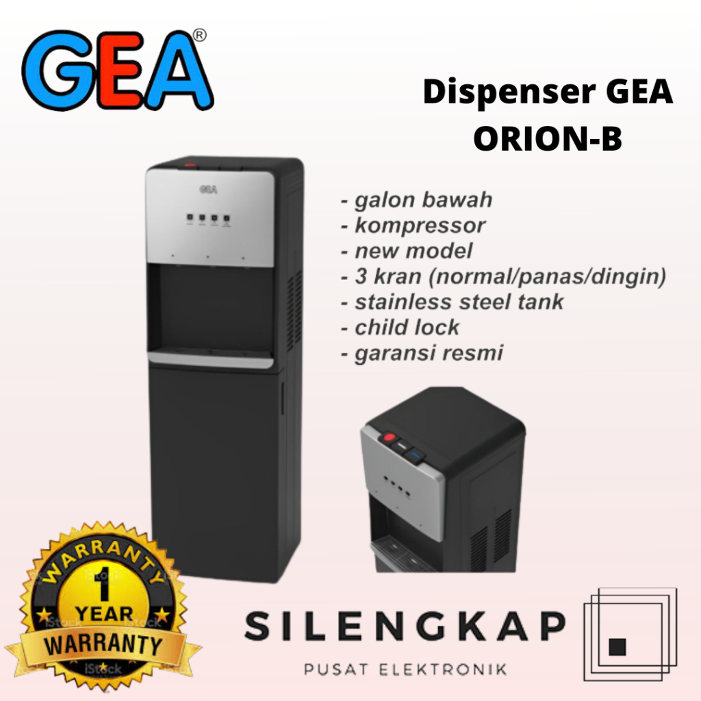 Jual GEA Dispenser Galon Bawah ORION Kompresor | Shopee Indonesia