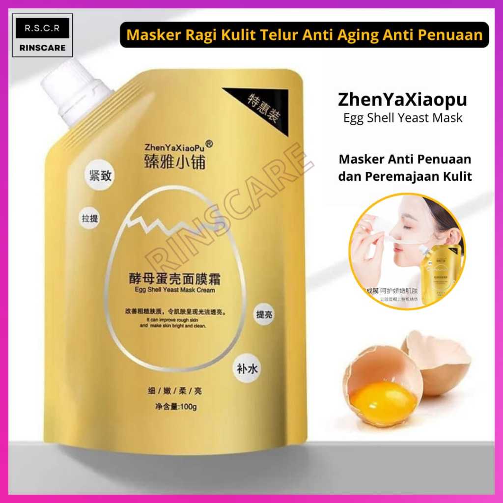 Jual [ EGG SHELL MASK ZHENYAXIAOPU ] Masker Ragi Cangkang Telur Egg ...