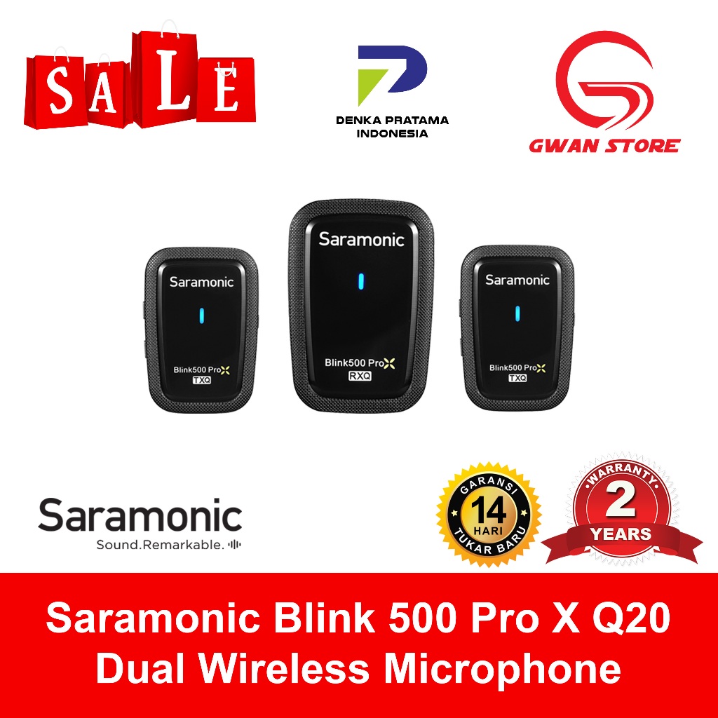 Jual Saramonic Blink 500 Pro X Q10 / Q20 Dual Channel Wireless Omni Lavalier Microphone for ...