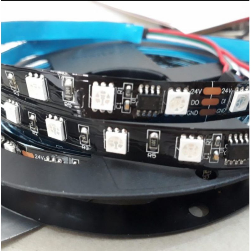 Jual Lampu LED strip RGB ws2811 24V Indor PCB Hitam 1 roll panjang 5 ...