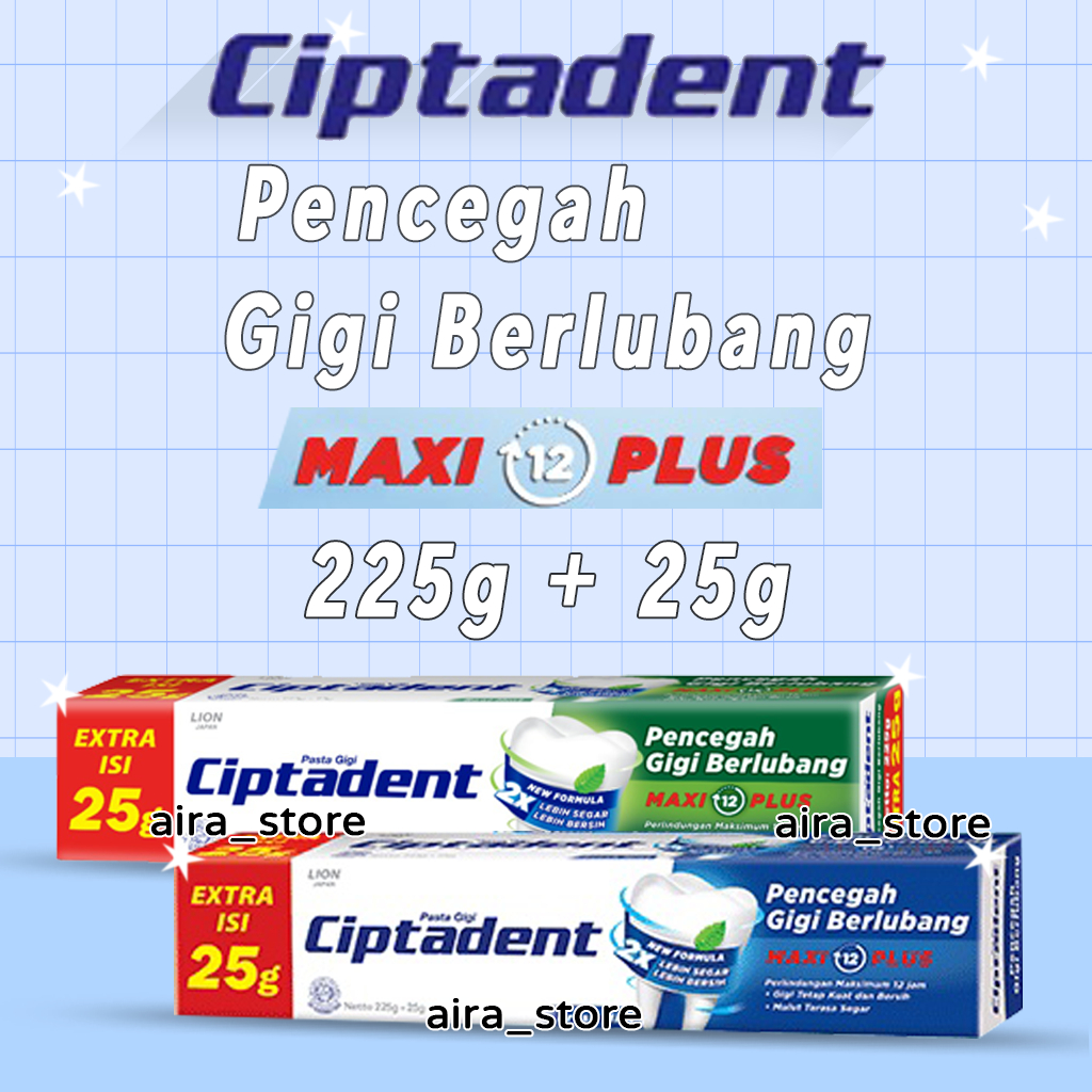 Jual Ciptadent Pasta Gigi Maxi 12 Plus - 225 + 25gr | Shopee Indonesia