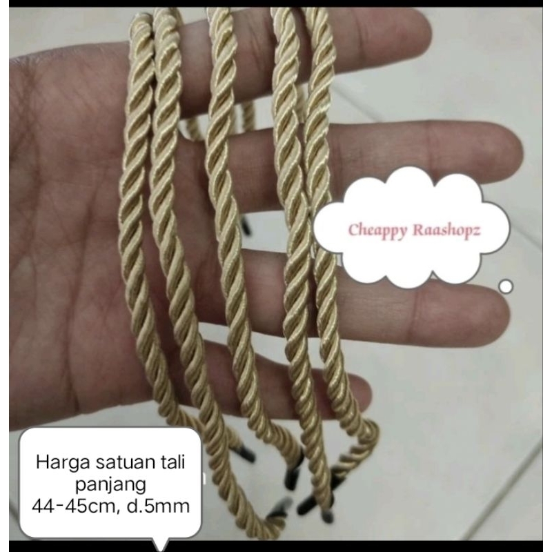 Jual 1pc Tali Kur 45cm clip end Tali Kur Hijau Tali Kur Gold Tali Kur Coklat Tali Paperbag Tali ...
