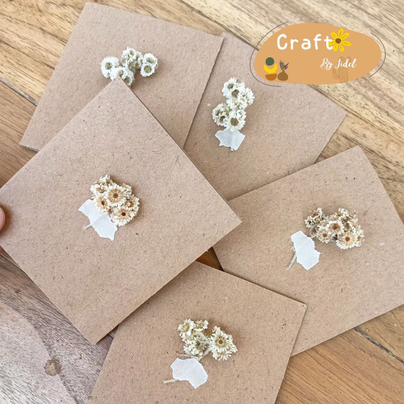 Jual Kartu Ucapan Rustic Kertas Kraft Samson + Bunga/Greeting Card ...