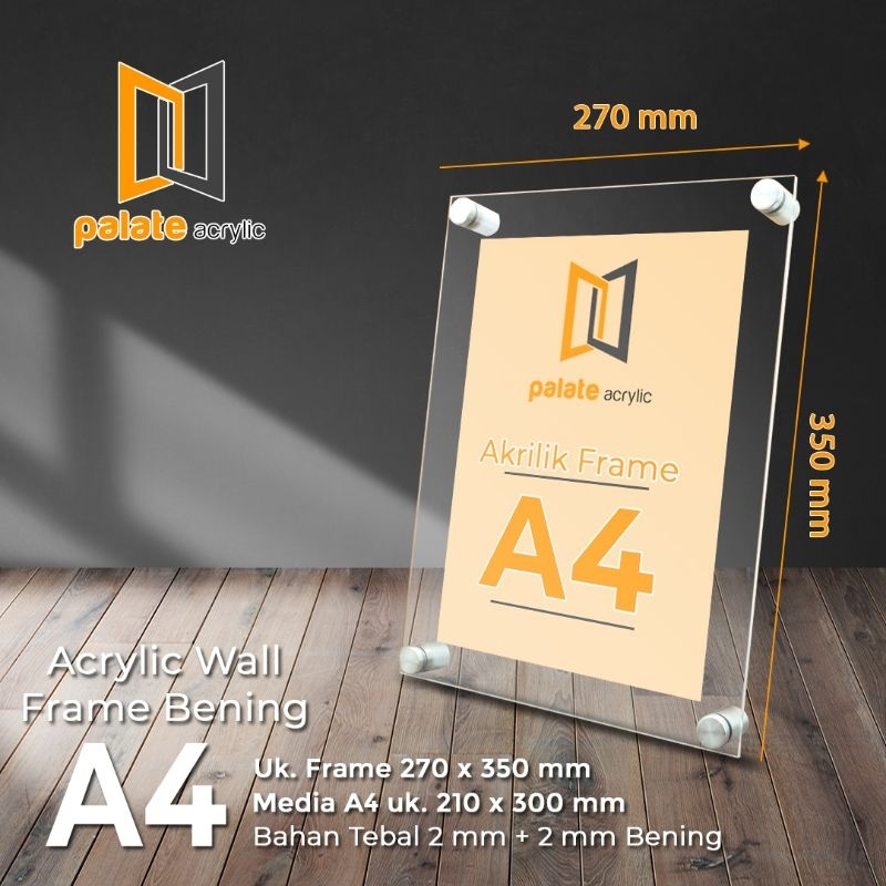 Jual Akrilik Wall Frame A4 / Bingkai / Display Poster Akrilik A4 - 2mm+2mm | Shopee Indonesia
