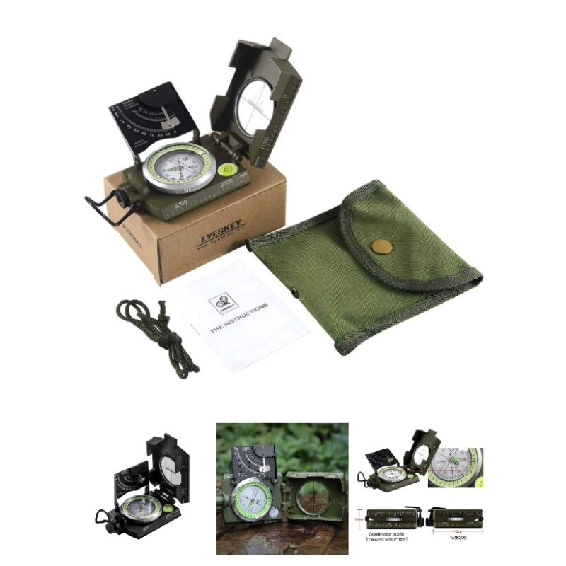 Jual Survival kit kompas bidik besi / clinometer kompas tactical ...