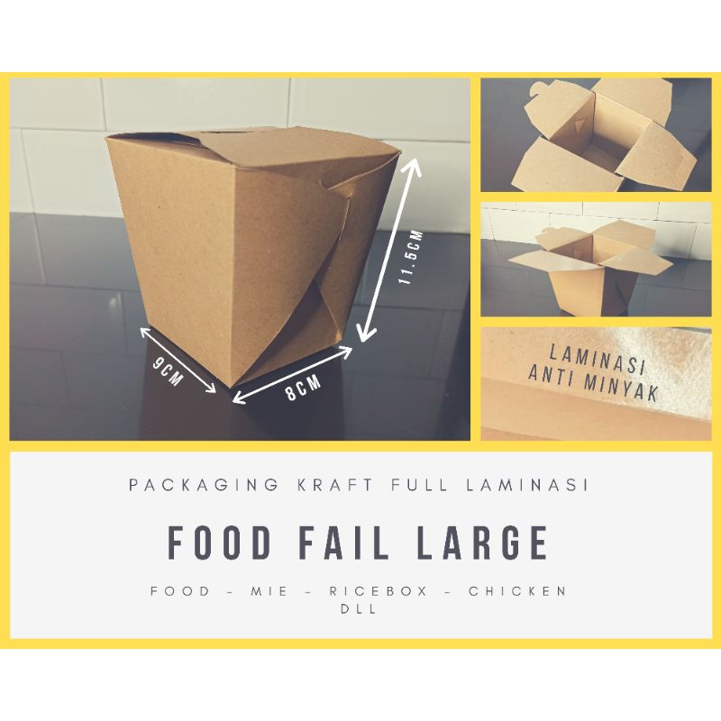 Jual BOX NASI FOOD FAIL LARGE LAMINASI DUS NASI DUS MAKAN PACKAGING ...