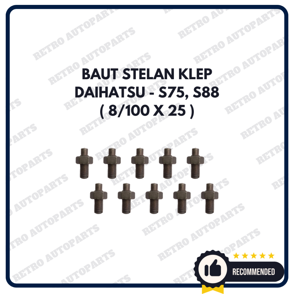 Jual DAIHATSU - S75 | Baut setelan klep Daihatsu S75 S88 ukuran 8 drat 100 x 25 Baut setelan ...