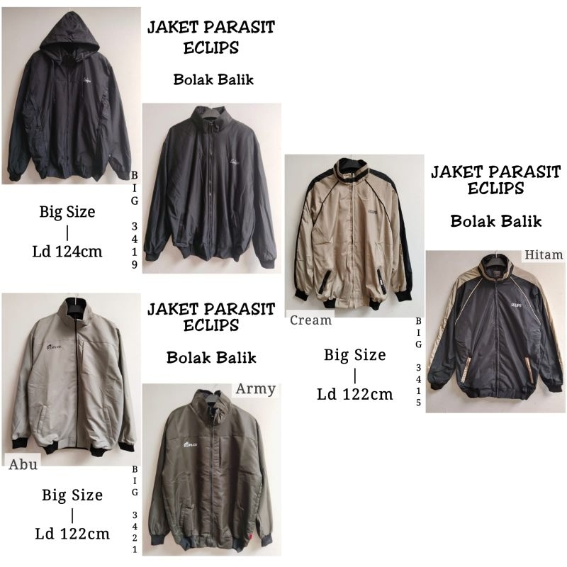 Jual Jaket Parasit ECLIPS Bolak Balik (BigSize) | Shopee Indonesia
