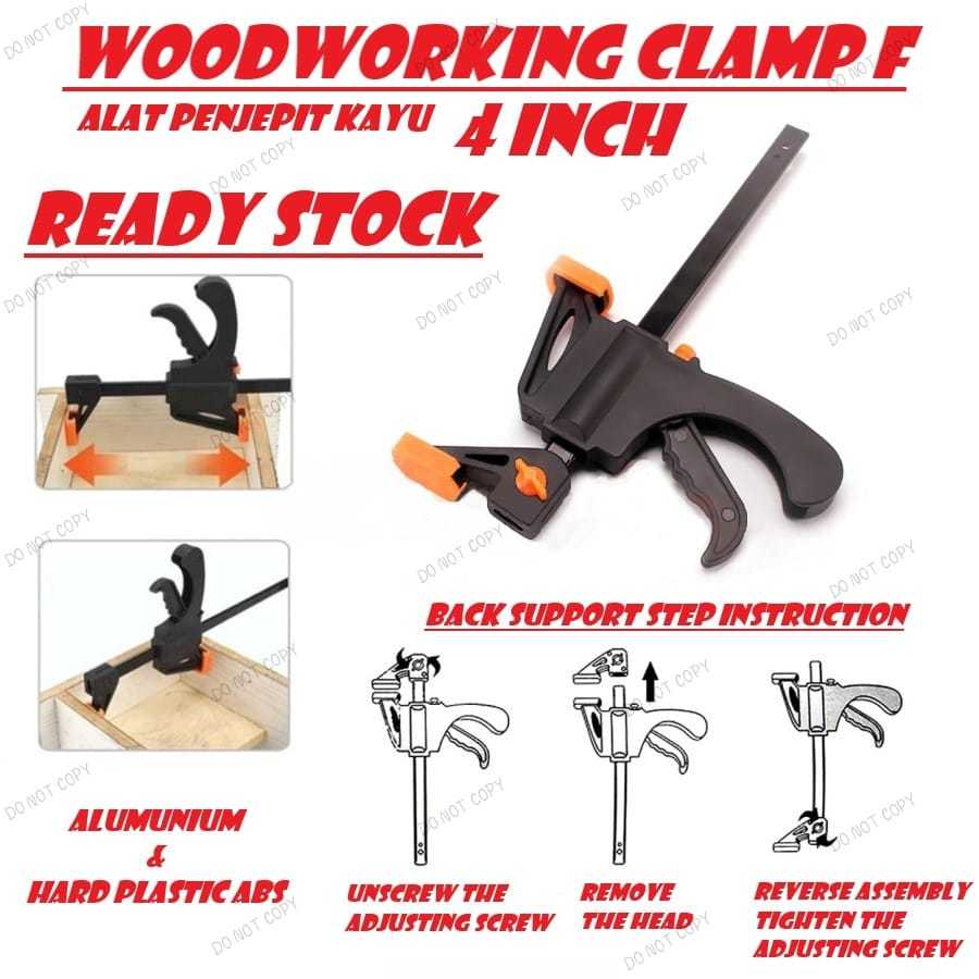 Jual F Clamp Bar Catok Alat Penjepit Press Kayu Klem Clip DIY ...
