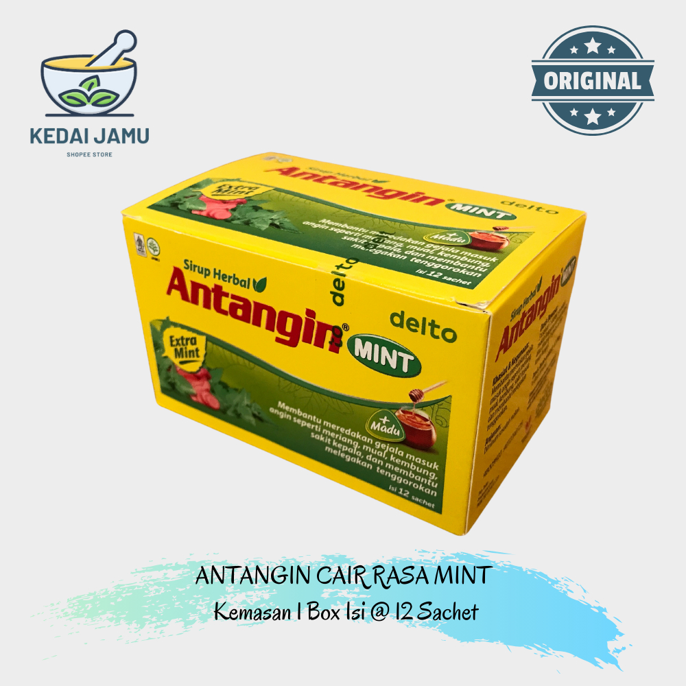 Jual ANTANGIN CAIR RASA MINT ISI 12 SACHET ASLI DELTOMED | Shopee Indonesia