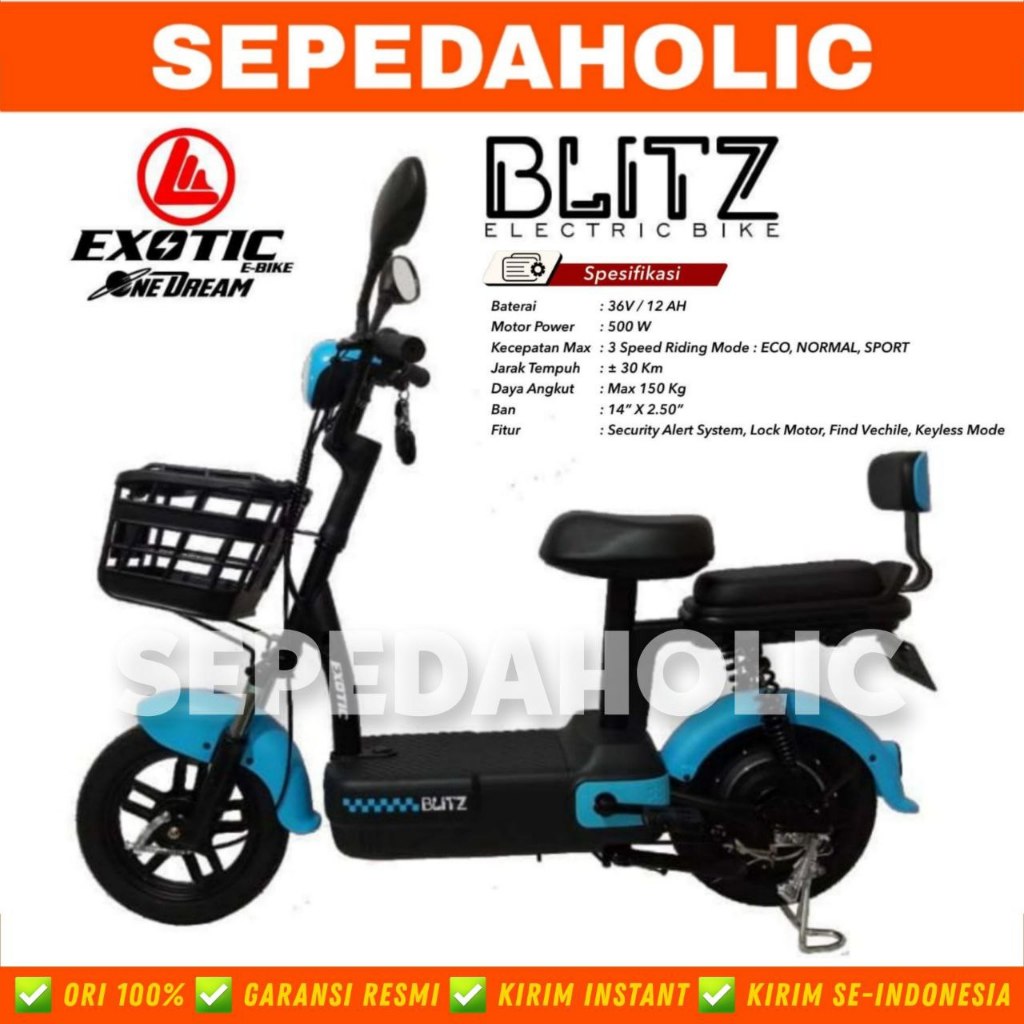 Jual Sepeda Listrik EXOTIC BLITZ / AVIATOR AT 223 500 Watt BY PACIFIC Electric E Bike | Shopee ...
