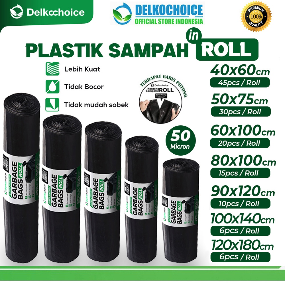 Jual Kantong Plastik Sampah Roll Tebal Jumbo Premium Trash Bag Delkochoice | Shopee Indonesia