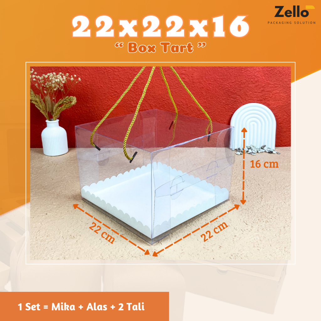 Jual Kotak Mika Handle Tali Box Mika Tali Kemasan Kue Tart Chiffon ...