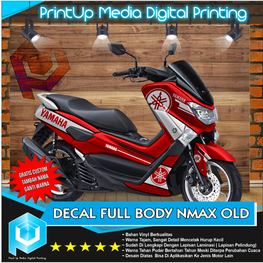 Jual DECAL STIKER MOTOR VARIASI YAMAHA NMAX OLD FREE DESAIN CUSTOM ...