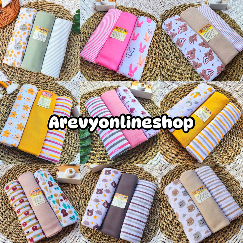 Jual 3 Bedong Bayi Seri Abu Bahan Kaos Bedong Jumbo 110x90 Perlengkapan ...